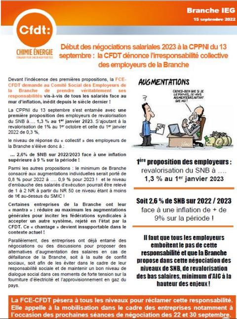 Début de négociation salariales : La CFDT dénonce (…)